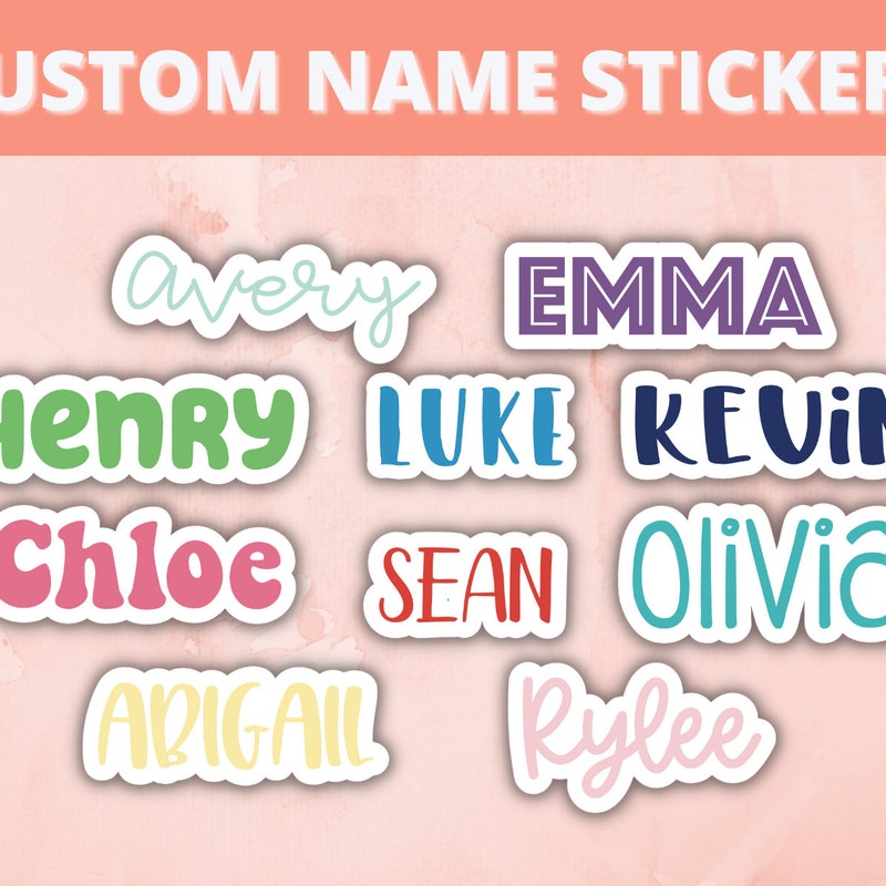Custom Name Stickers - Etsy