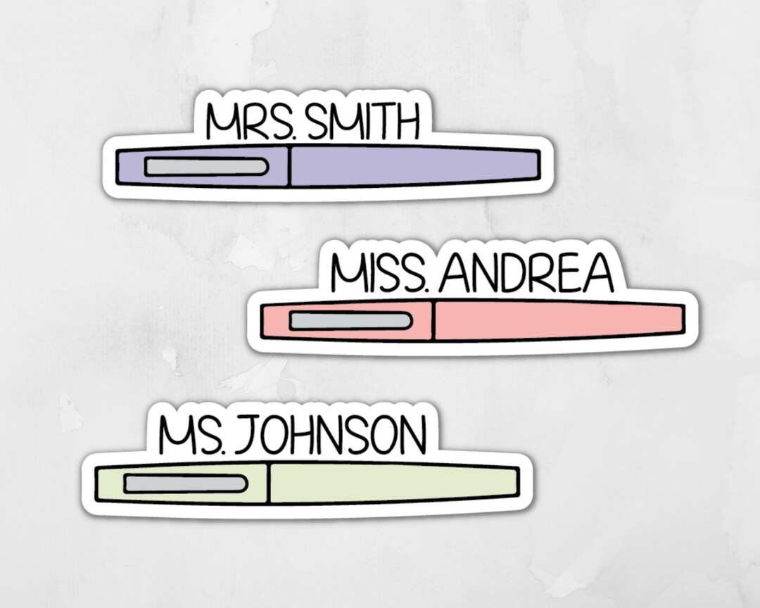 Personalized Teacher Name Sticker, Teacher Planner Stickers, Flair Pen ...