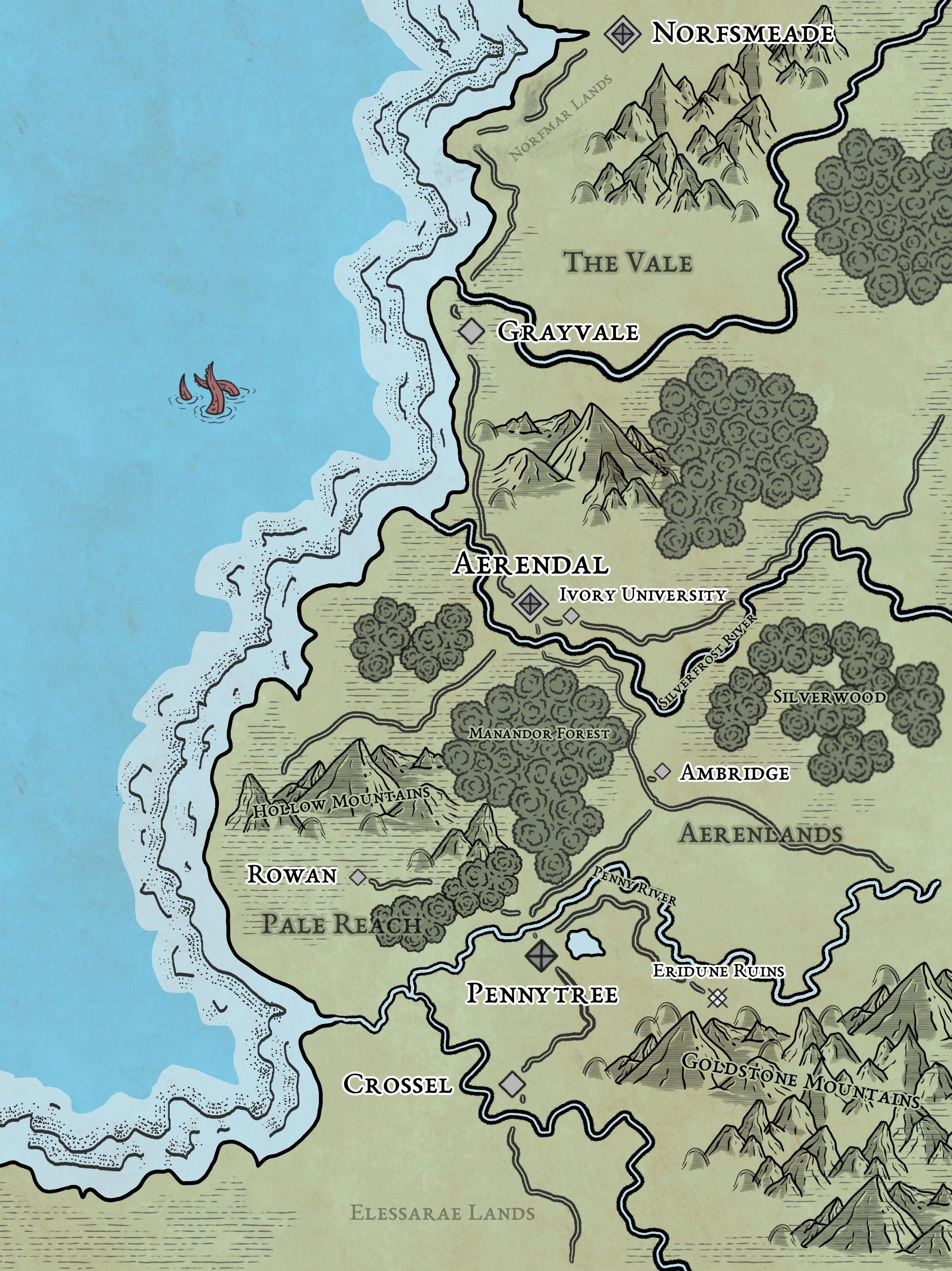 Custom Fantasy Map for Roleplay Games, Novels, Writers and Much More ...