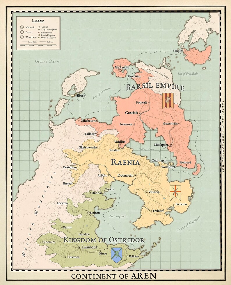 Custom Fantasy Map for Roleplay Games, Novels, Writers and Much More ...