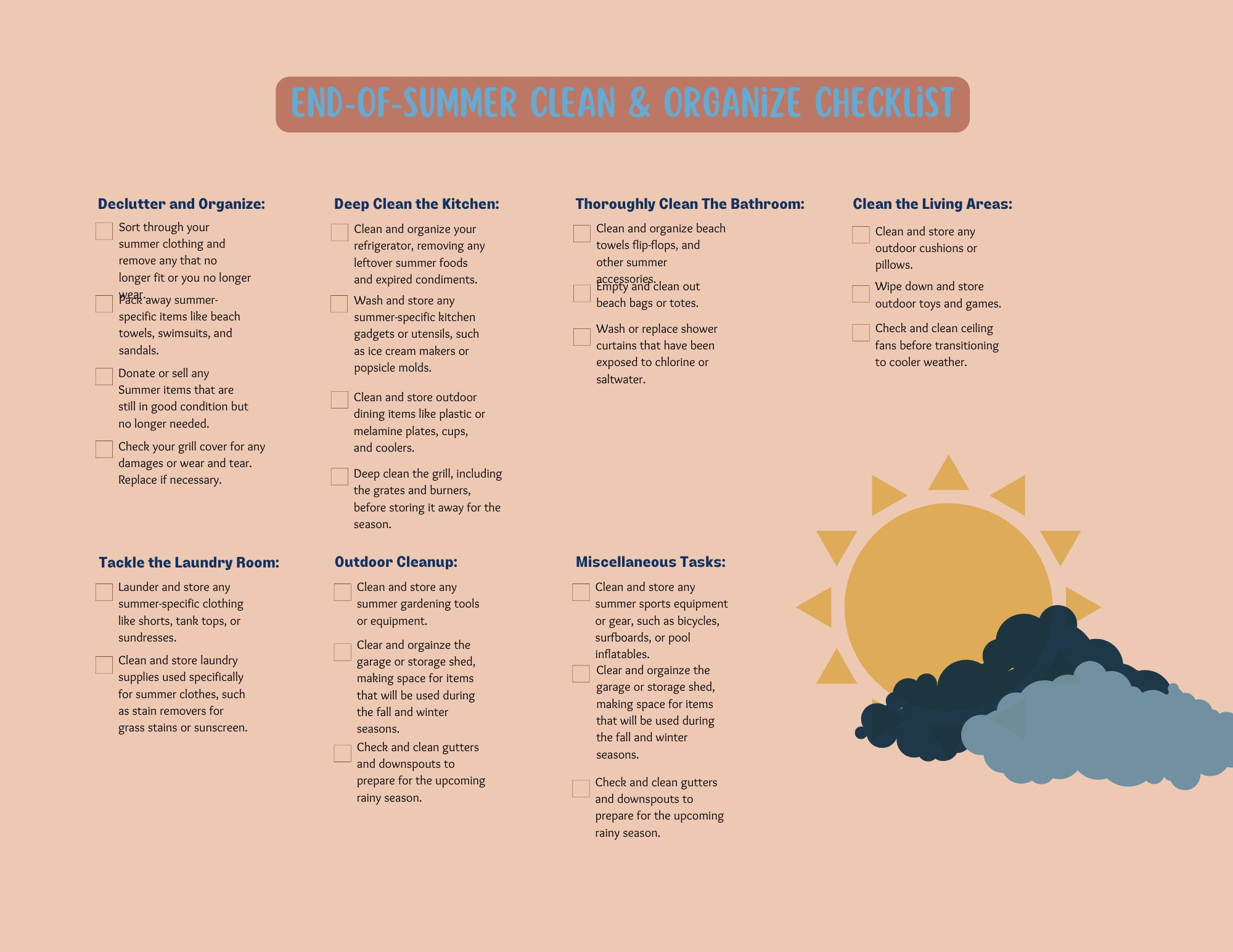 Cleaning Schedule Template | End of Summer Cleaning Checklist | Late ...