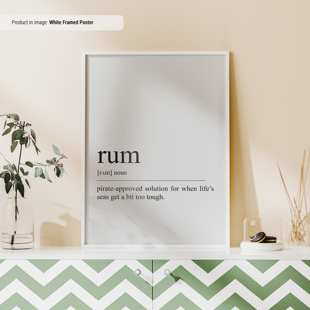 Rum Poster | Rum Definition | Alcohol Wall Art | Bar Cart Wall Art ...