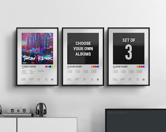 Set of 3 Custom Album Poster Wall Art Home Decor Custom Music Gift Album Cover Choose Your Own ...