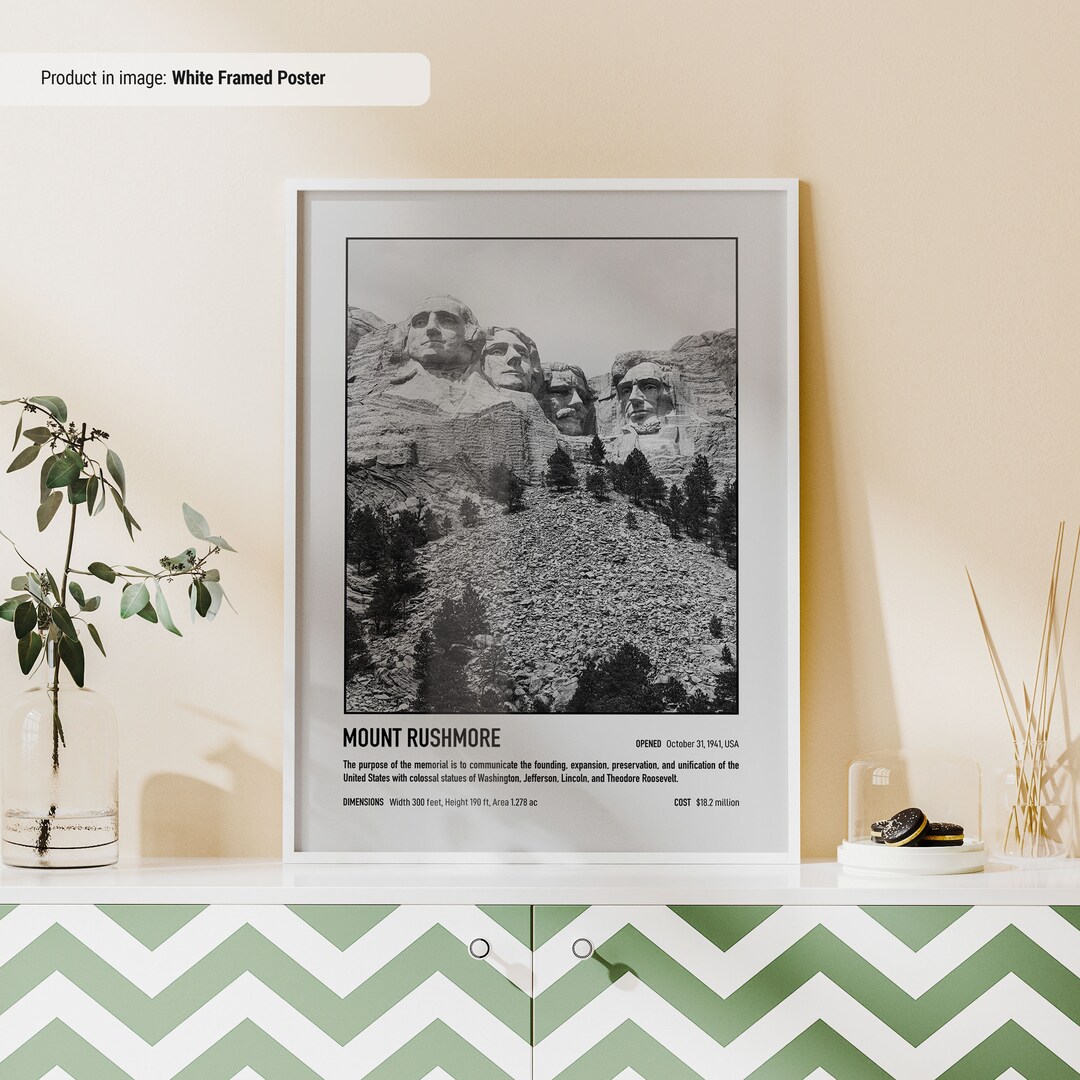 Mount Rushmore Poster | South Dakota Landmark Travel Art - Etsy