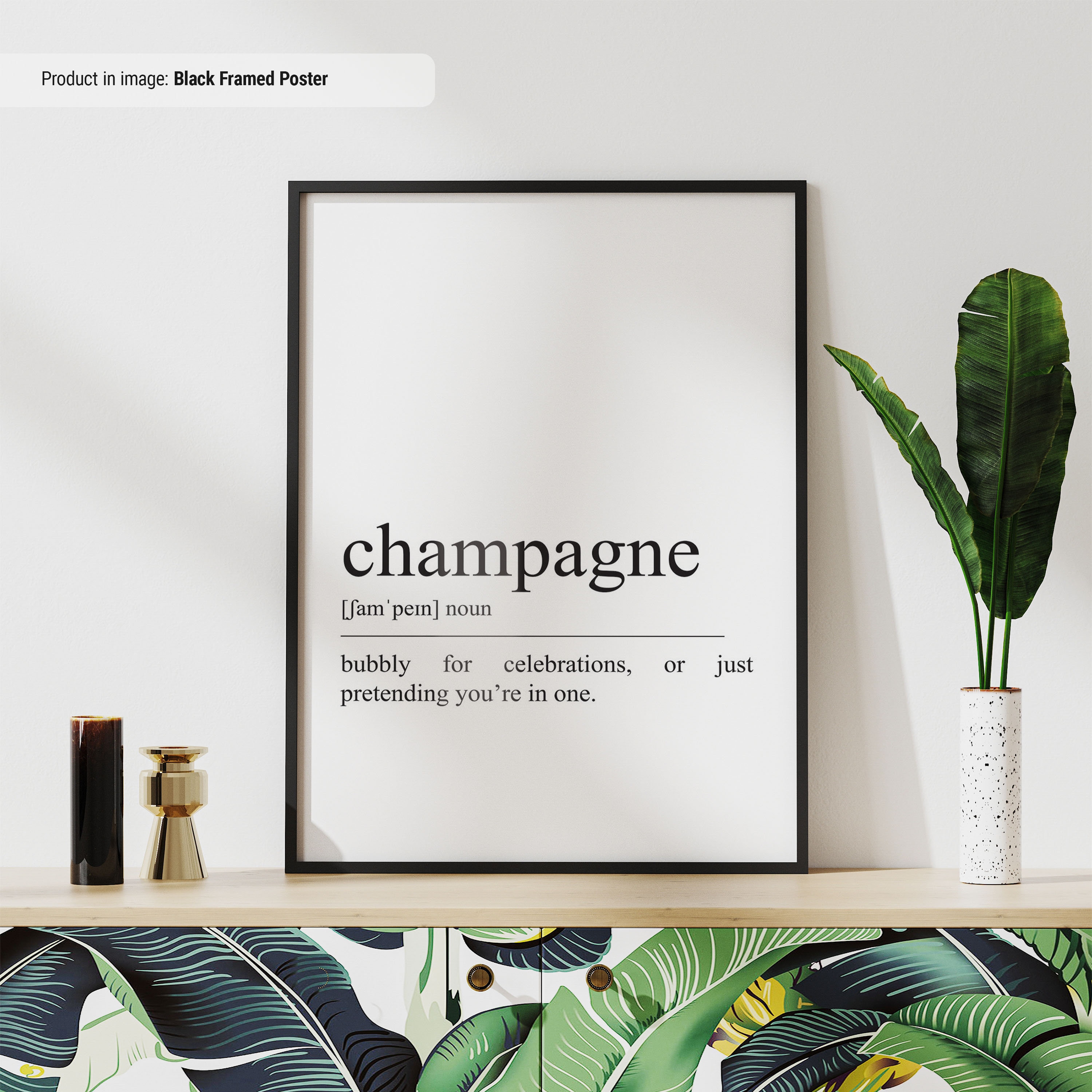 Champagne Definition Poster | Bar Cart Wall Art - Etsy