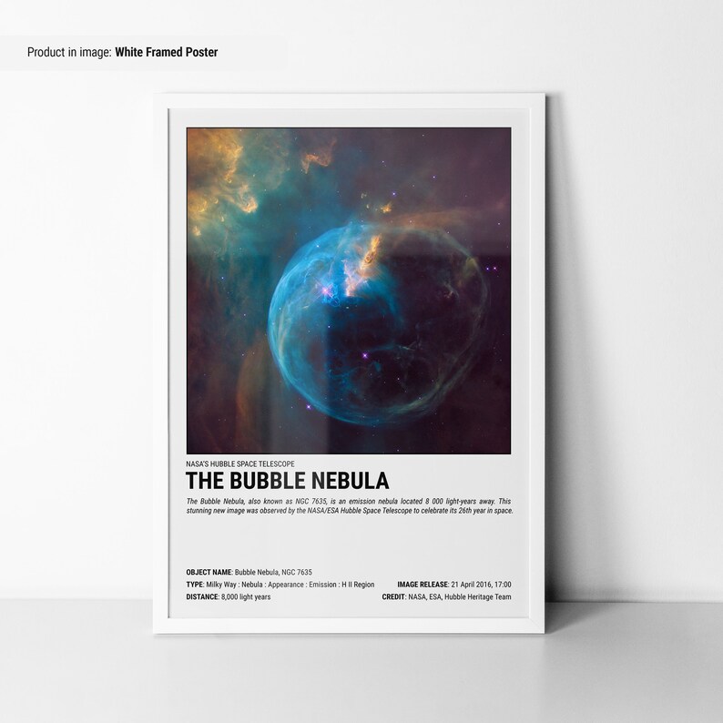 Bubble Nebula Poster | NASA Hubble Telescope Space Art Print - Etsy