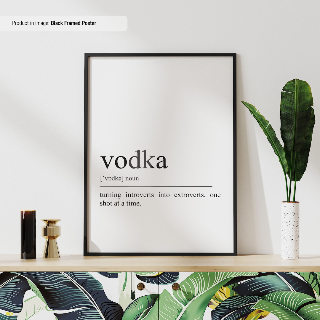 Vodka Poster | Vodka Definition | Alcohol Wall Art | Bar Cart Wall Art ...