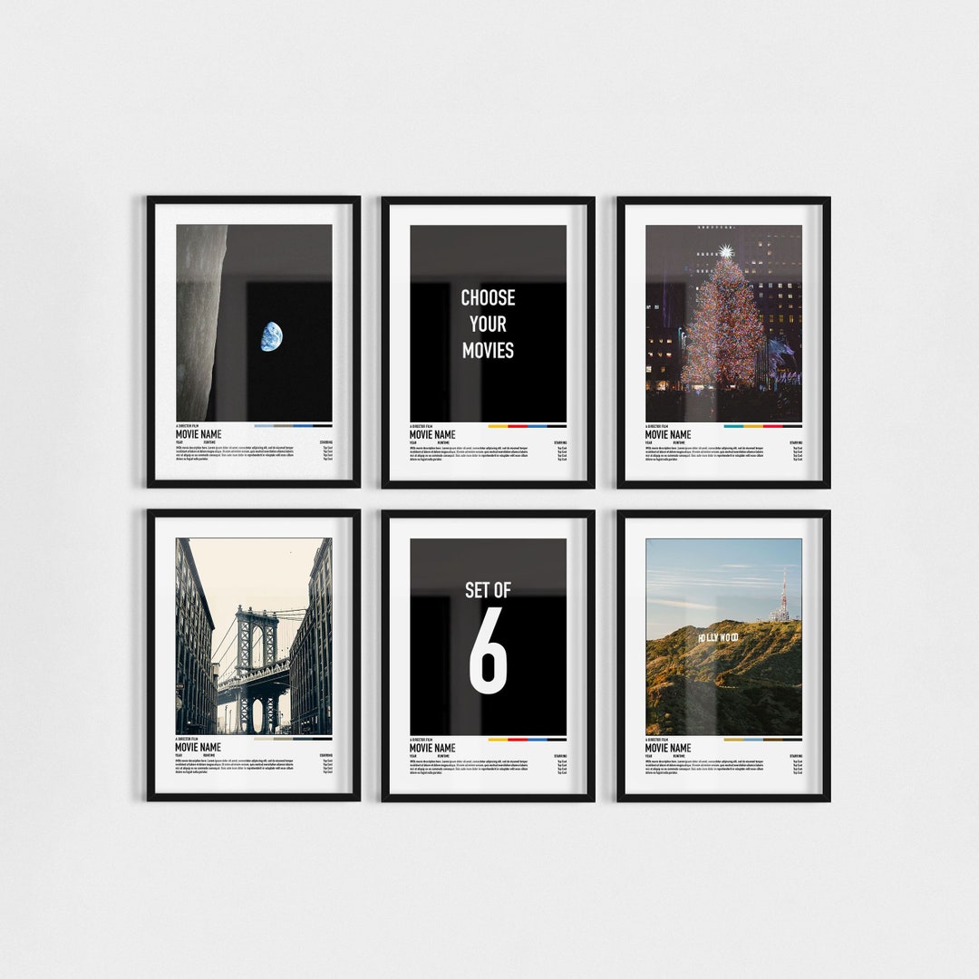 Custom Movie Poster Set of 6 – Personalized Film Wall Art - Etsy