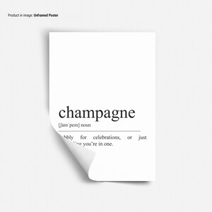 Champagne Poster | Champagne Definition | Alcohol Wall Art | Bar Cart ...