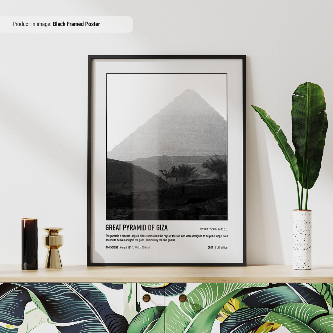 Great Pyramid of Giza Poster | Egypt | Travel Poster | Travel Wall Art ...