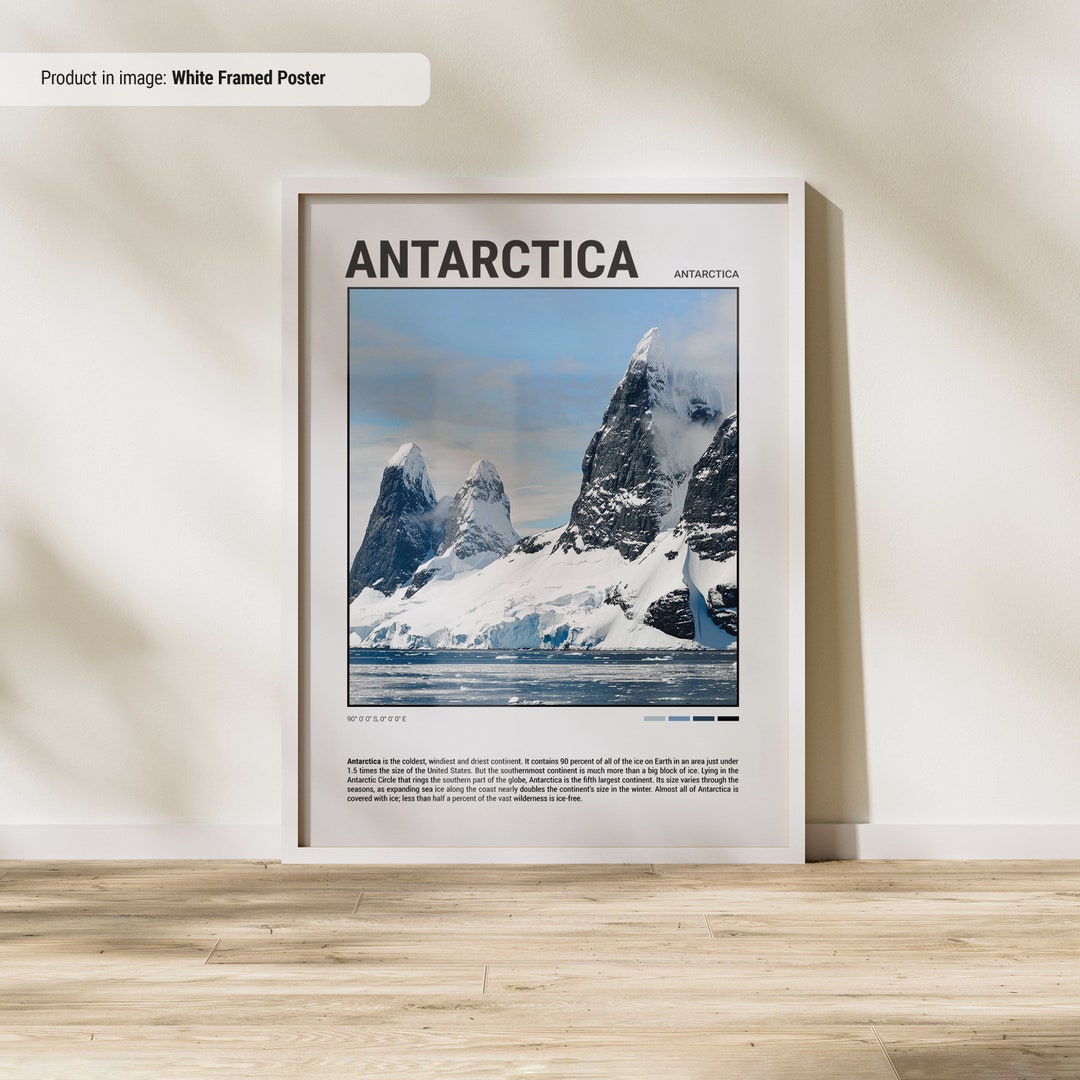 Antarctica Travel Poster | Minimalist Continent Photo, Nature Wall Art ...