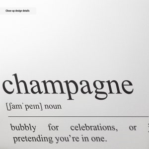 Champagne Poster | Champagne Definition | Alcohol Wall Art | Bar Cart ...