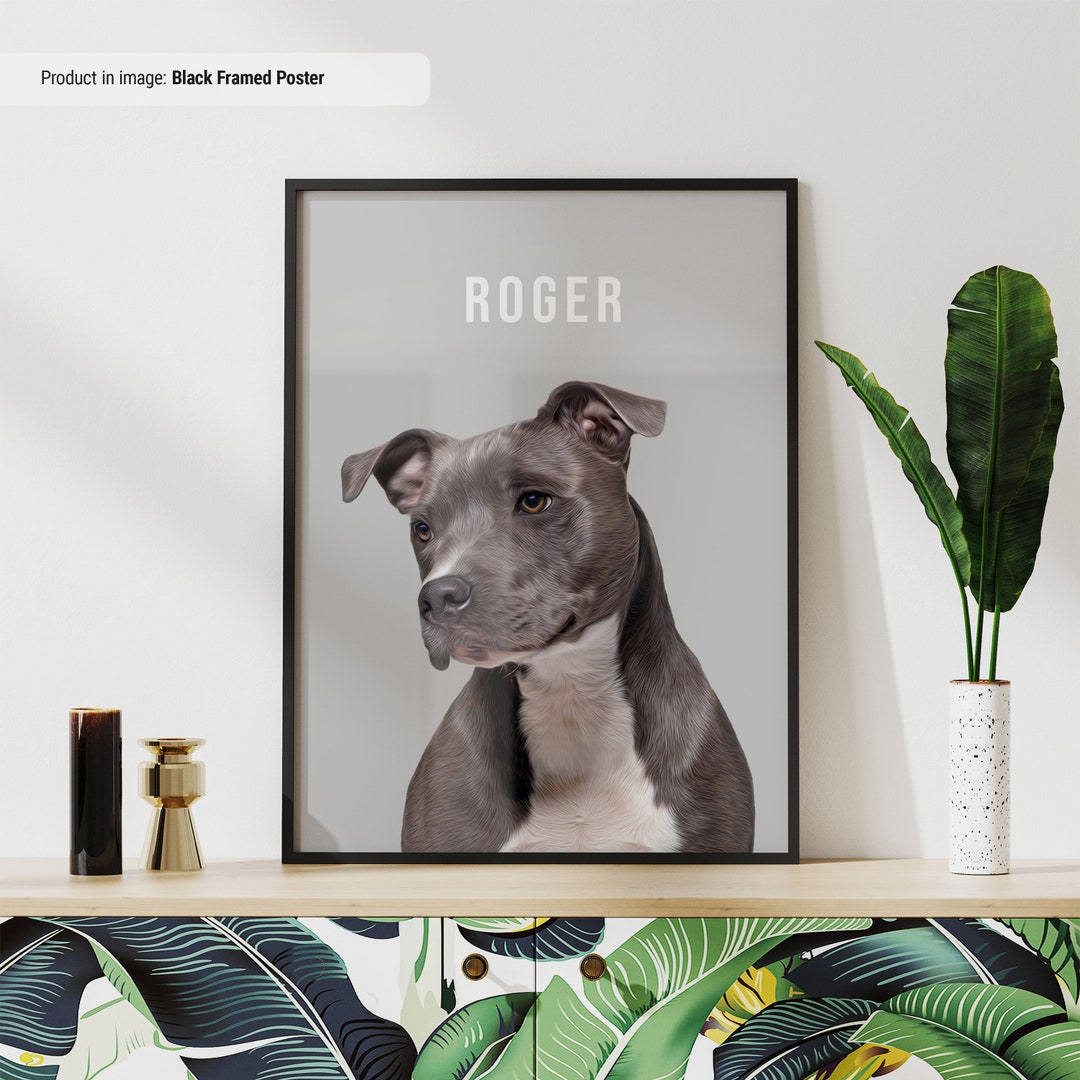 Custom Dog Portrait Poster | Personalized Pet Memorial Art - Etsy