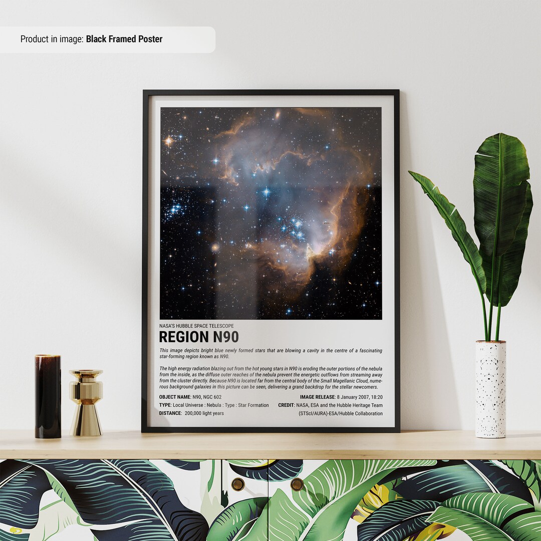 Hubble Space Telescope Nebula N90 Poster | Space Wall Art - Etsy UK