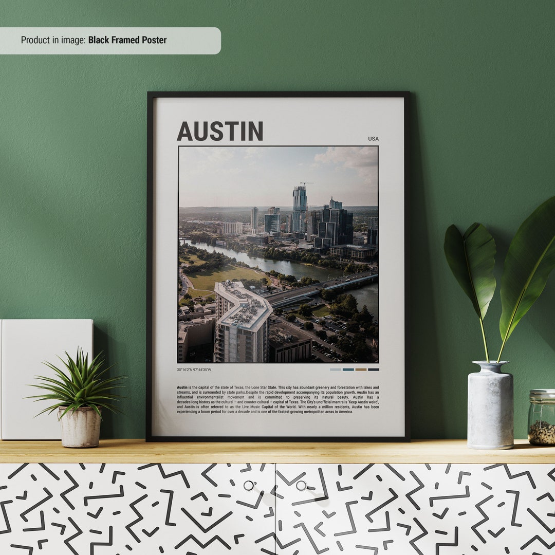 Austin Poster | Travel Poster | Travel Wall Art | Minimal Travel Wall ...