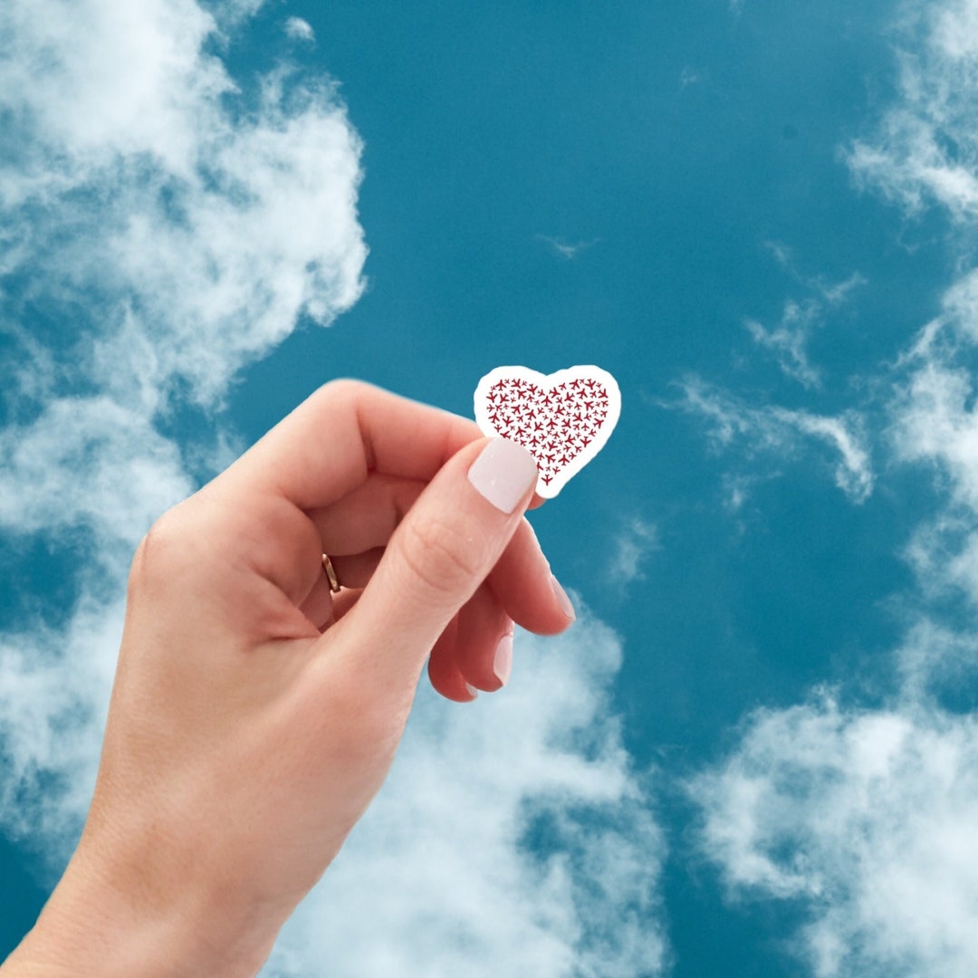 Mini Airplane Sticker, Heart Sticker, Travel Sticker, Airplane, Travel ...