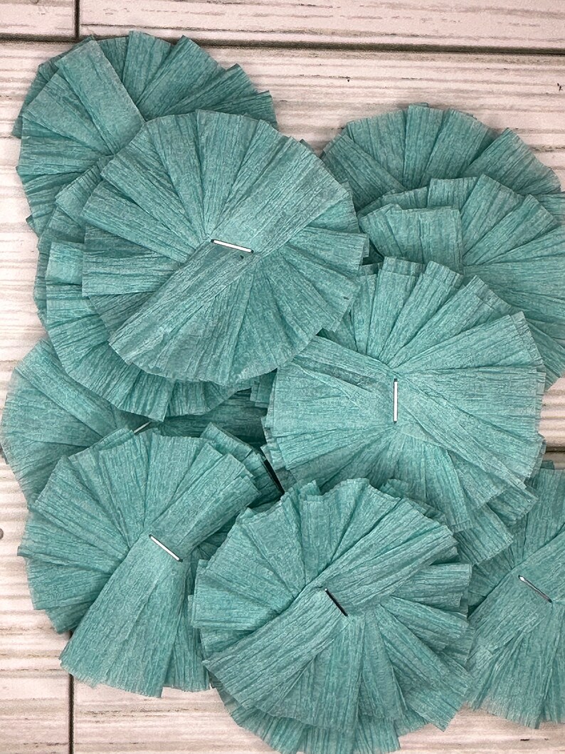 Aqua Blue Crepe Paper Flower Rosettes 1 3/4 - Etsy