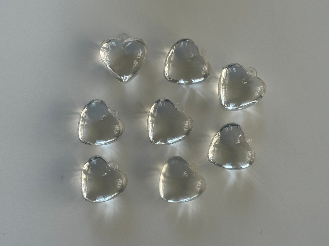 Heart Charm - Clear Acrylic - Etsy