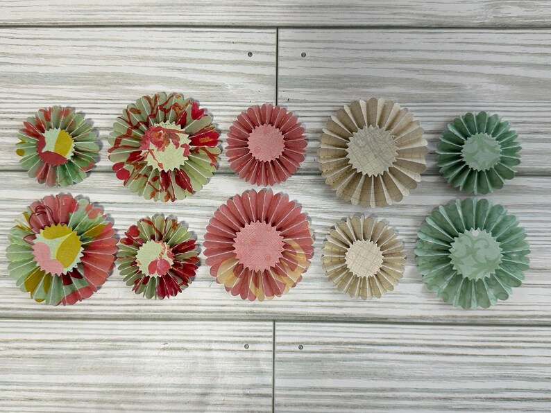 Mini Handmade Paper Rosette Pack-delilah Collection - Etsy