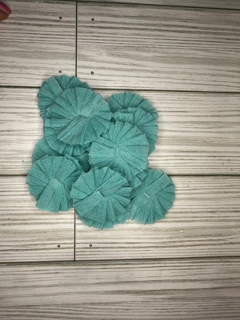 Aqua Blue Crepe Paper Flower Rosettes 1 3/4 - Etsy