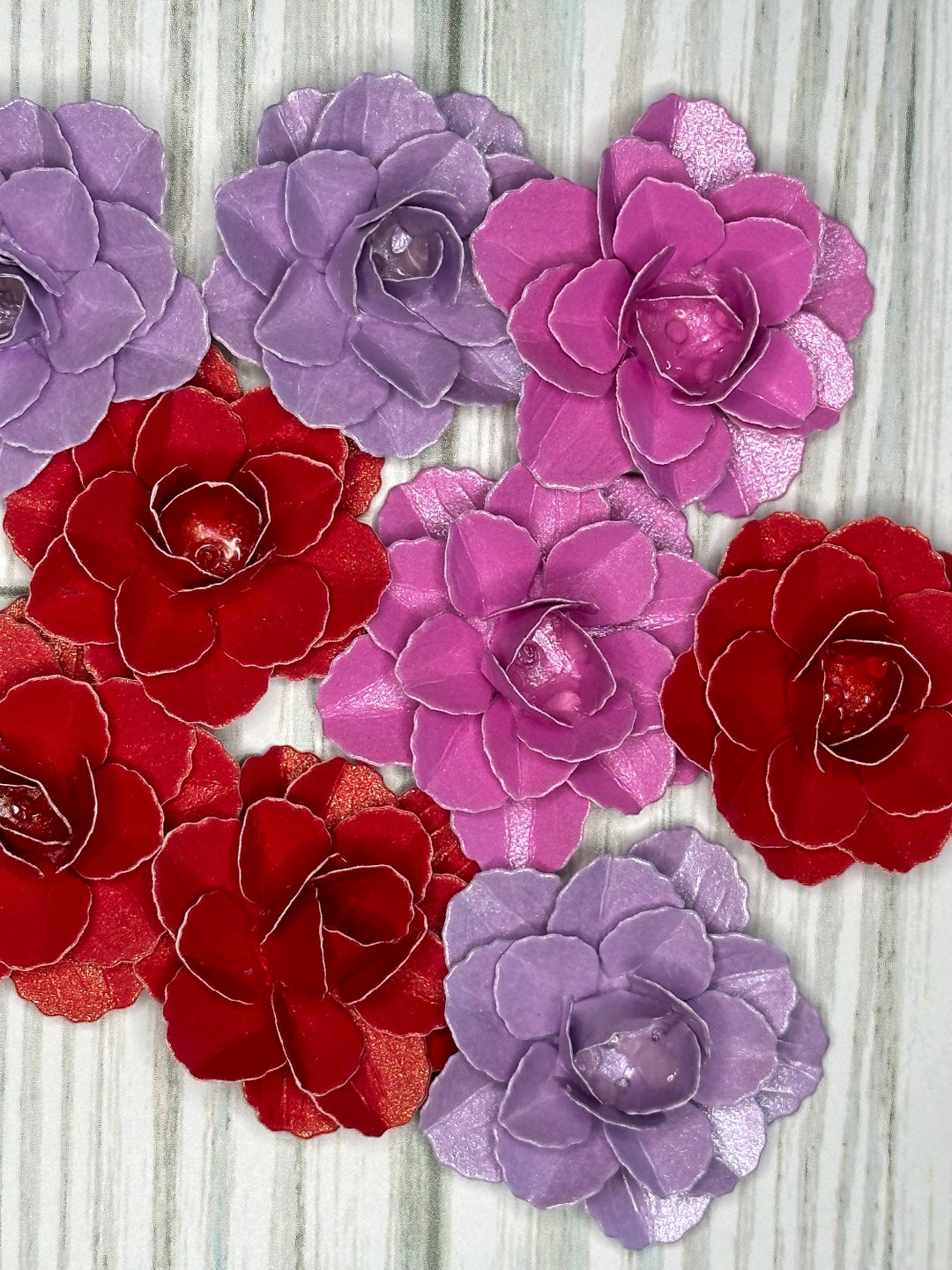 Roses- Handmade Layered Paper Flowers. Each Flower Measures Approx. 1 1 ...