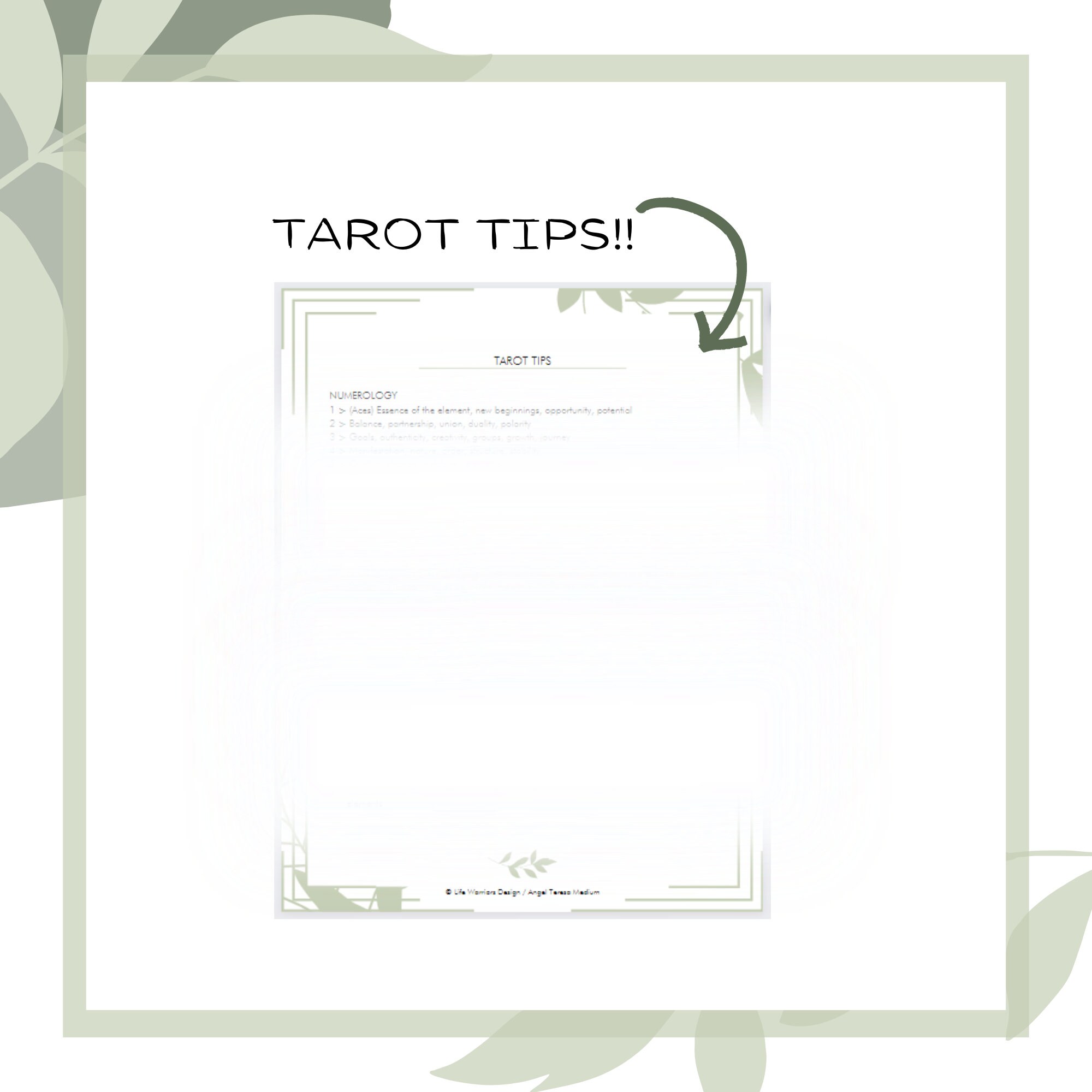 Printable Tarot Workbook Digital Tarot Notebook 8.5" X 11" Witch Work ...