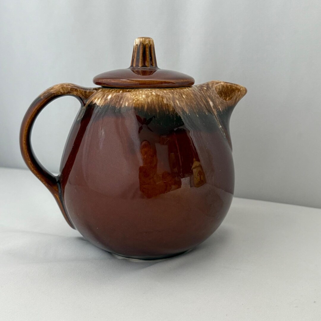 Hull Pottery Brown Drip Glaze Teapot W/ Lid USA Made Oven Proof Vintage ...