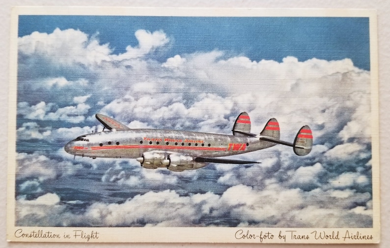 Vintage TWA Airline Postcard - Etsy