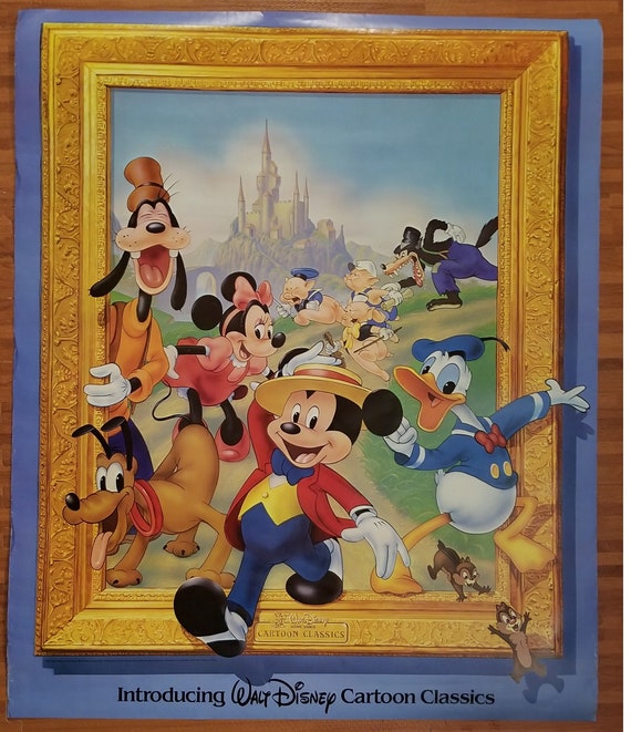 Vintage Walt Disney Cartoon Classics Poster - Etsy