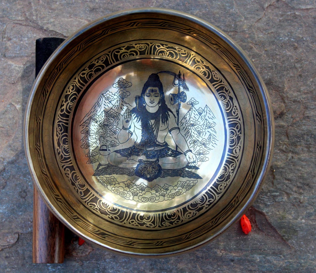 Hindu Lord Shiva Carving 7 Inches Singing Bowl From Nepal-meditation ...