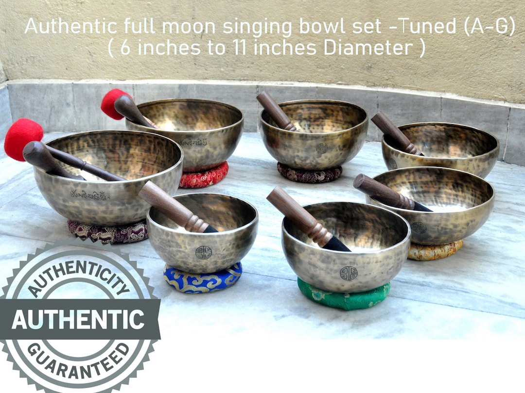 Tune Full Moon Singing Bowls Set of 7 Handmade Singing Bowl -master ...
