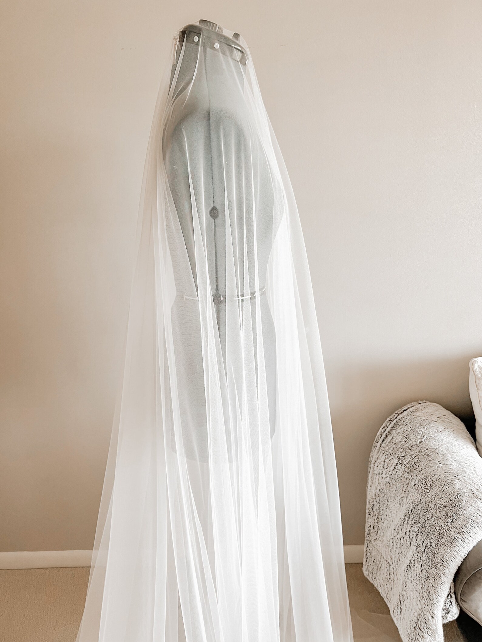 Soft Italian Tulle Bridal Veil With Blusher, Drop Style Veil - Etsy