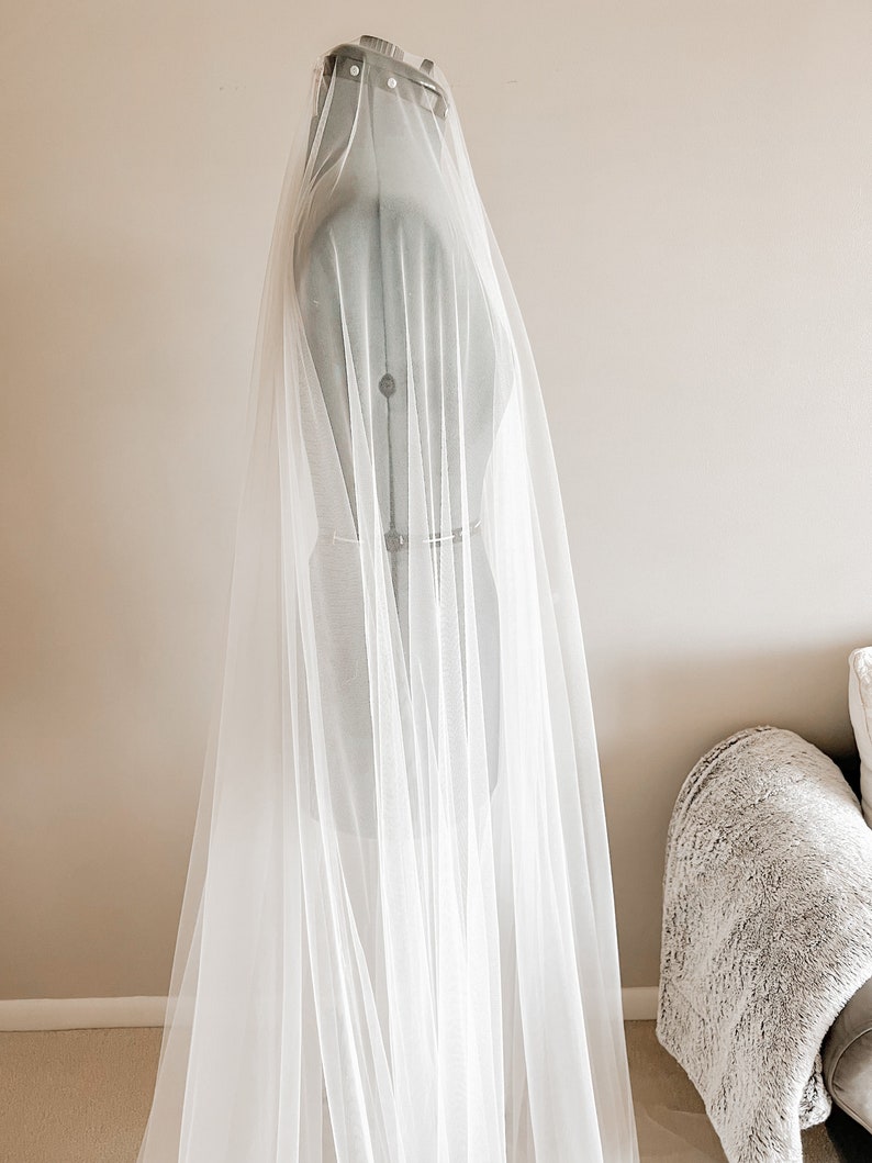 Soft Italian Tulle Bridal Veil With Blusher, Drop Style Veil - Etsy