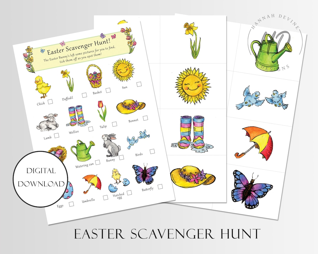 Easter Scavenger Hunt | Printable Easter Game | Easter Kids Activity ...