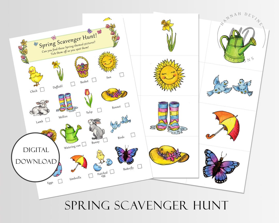 Printable Spring Scavenger Hunt for Kids | DIY Easter Activity - Etsy