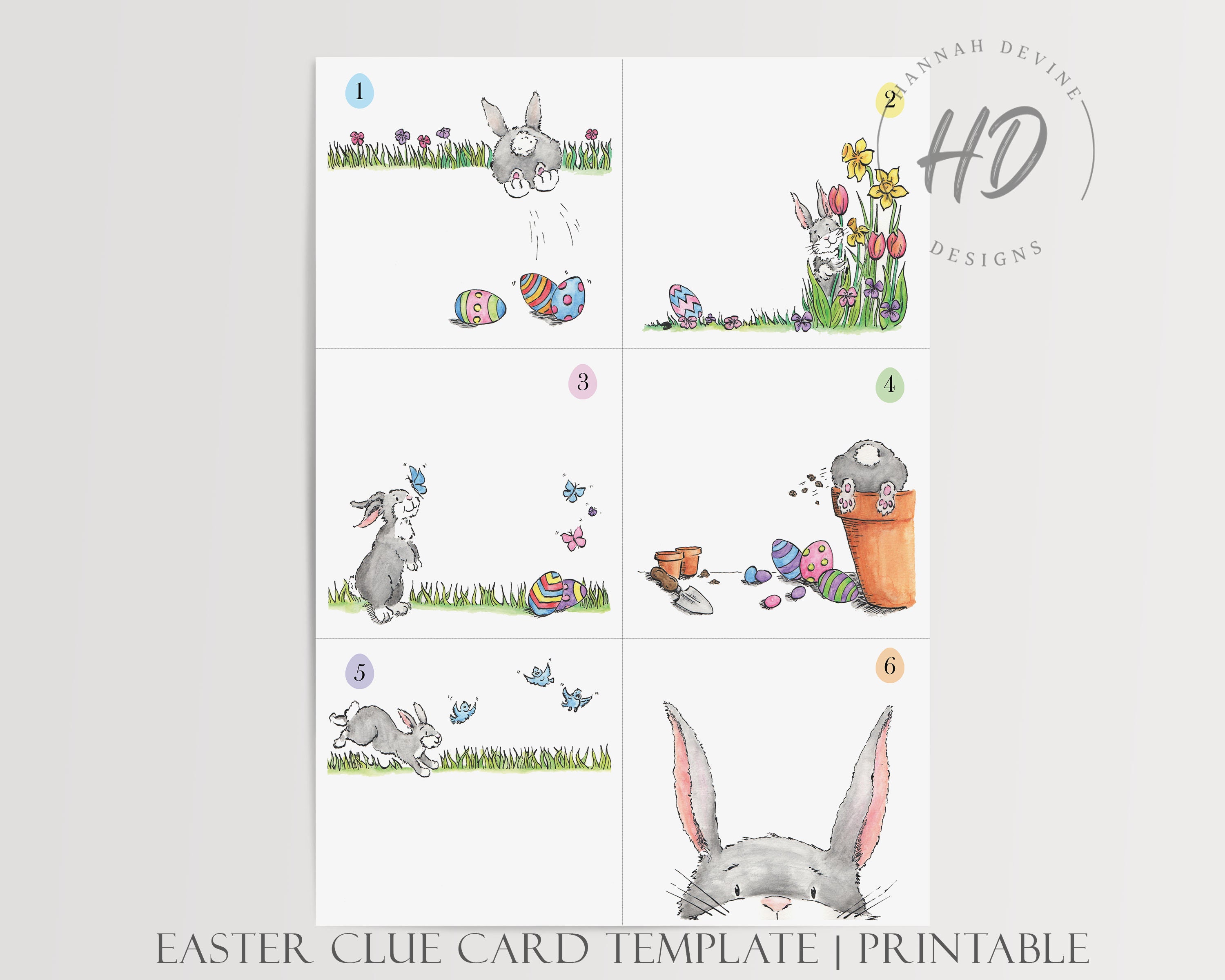 Easter Treasure Hunt Clue Card Template | Blank Easter Egg Hunt Clue ...