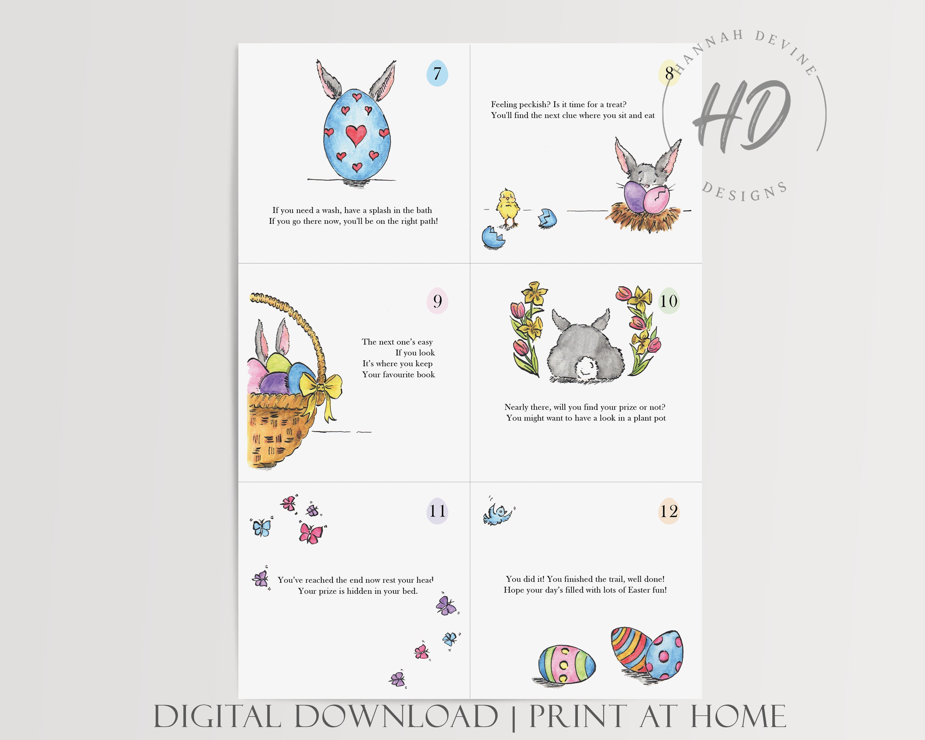 Easter Egg Hunt Clues / Easter Scavenger Hunt / Easter Treasure Hunt ...