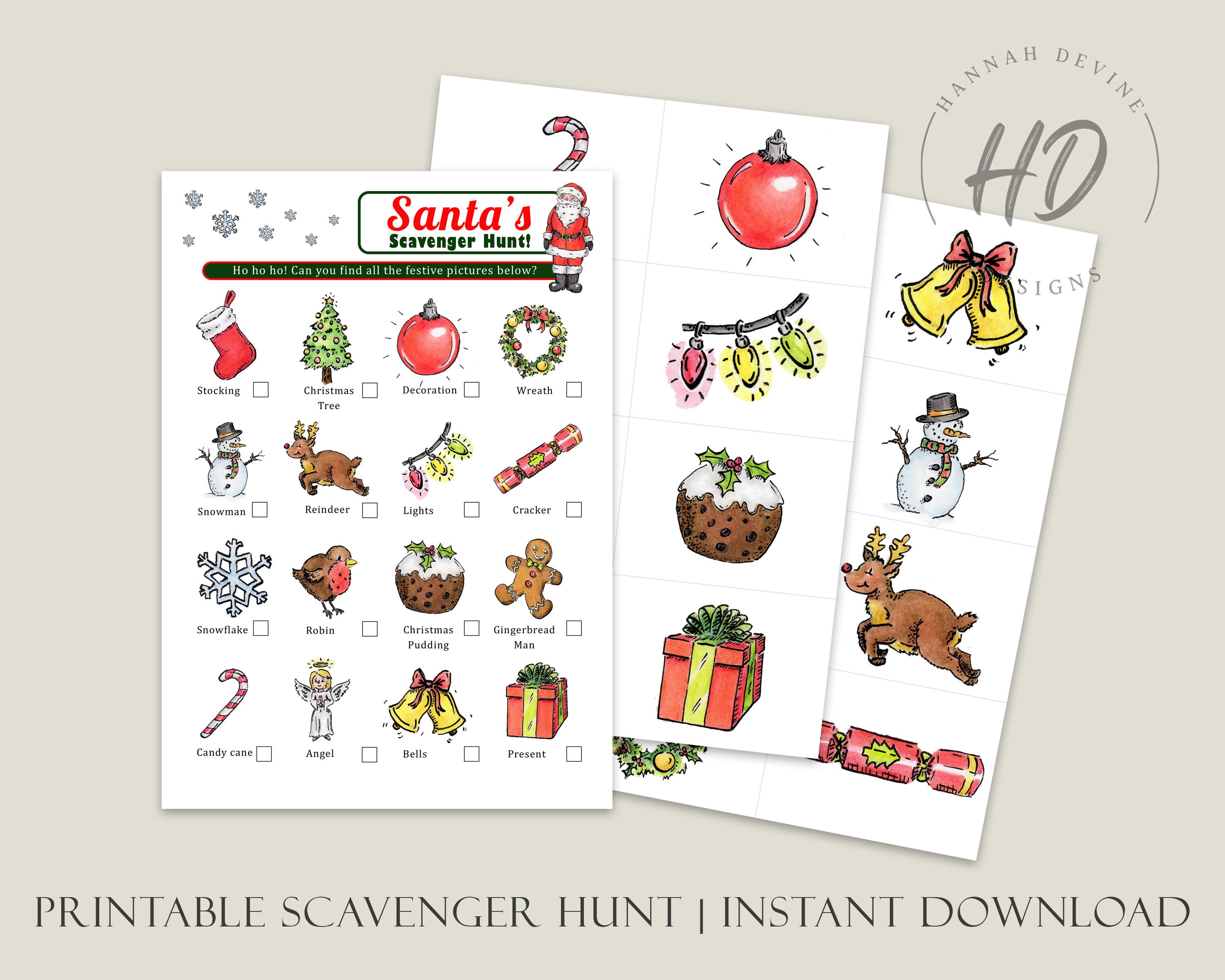Christmas Scavenger Hunt: Printable Indoor Game (digital Download) - Etsy