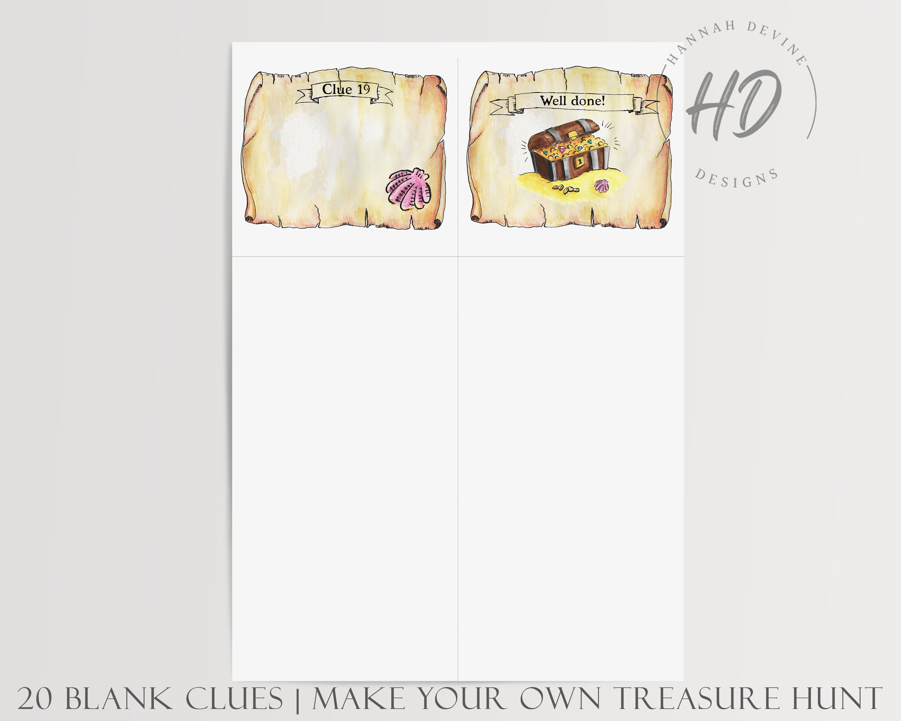 Pirate Treasure Hunt Clues / Pirate Scavenger Hunt / Pirate Birthday ...