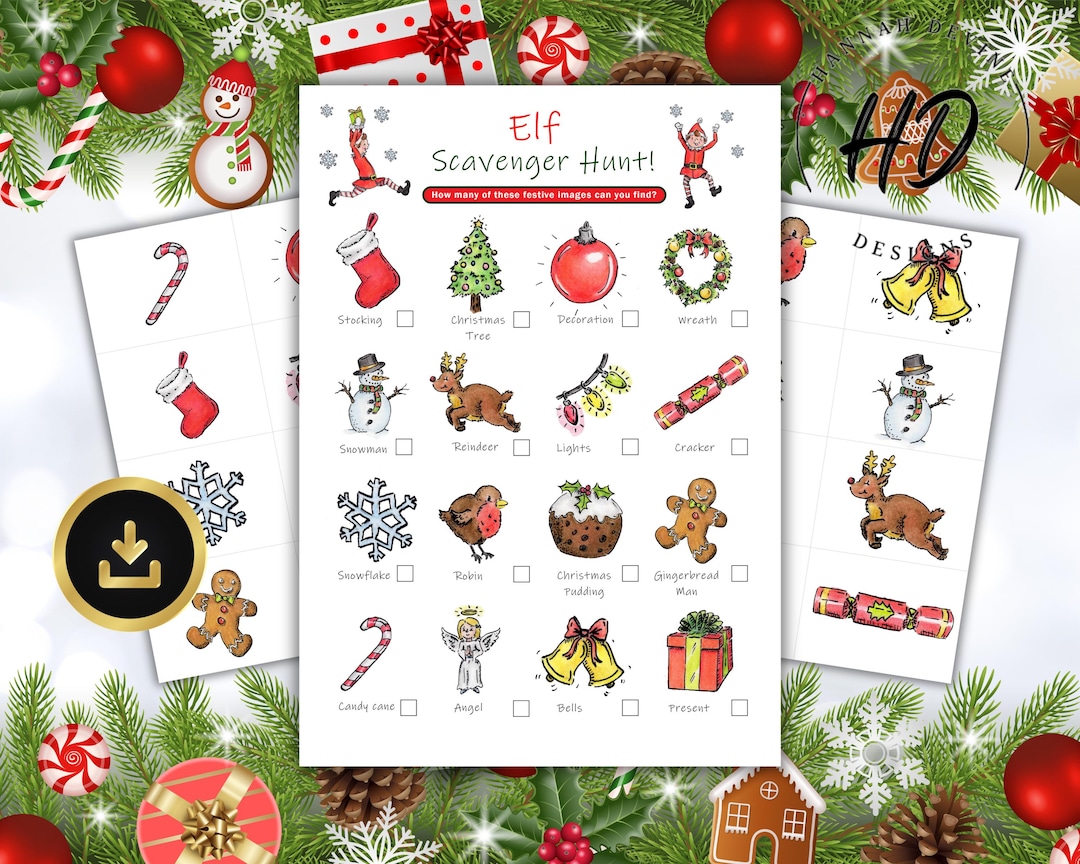 Christmas Elf Scavenger Hunt | Printable Christmas Activity - Etsy