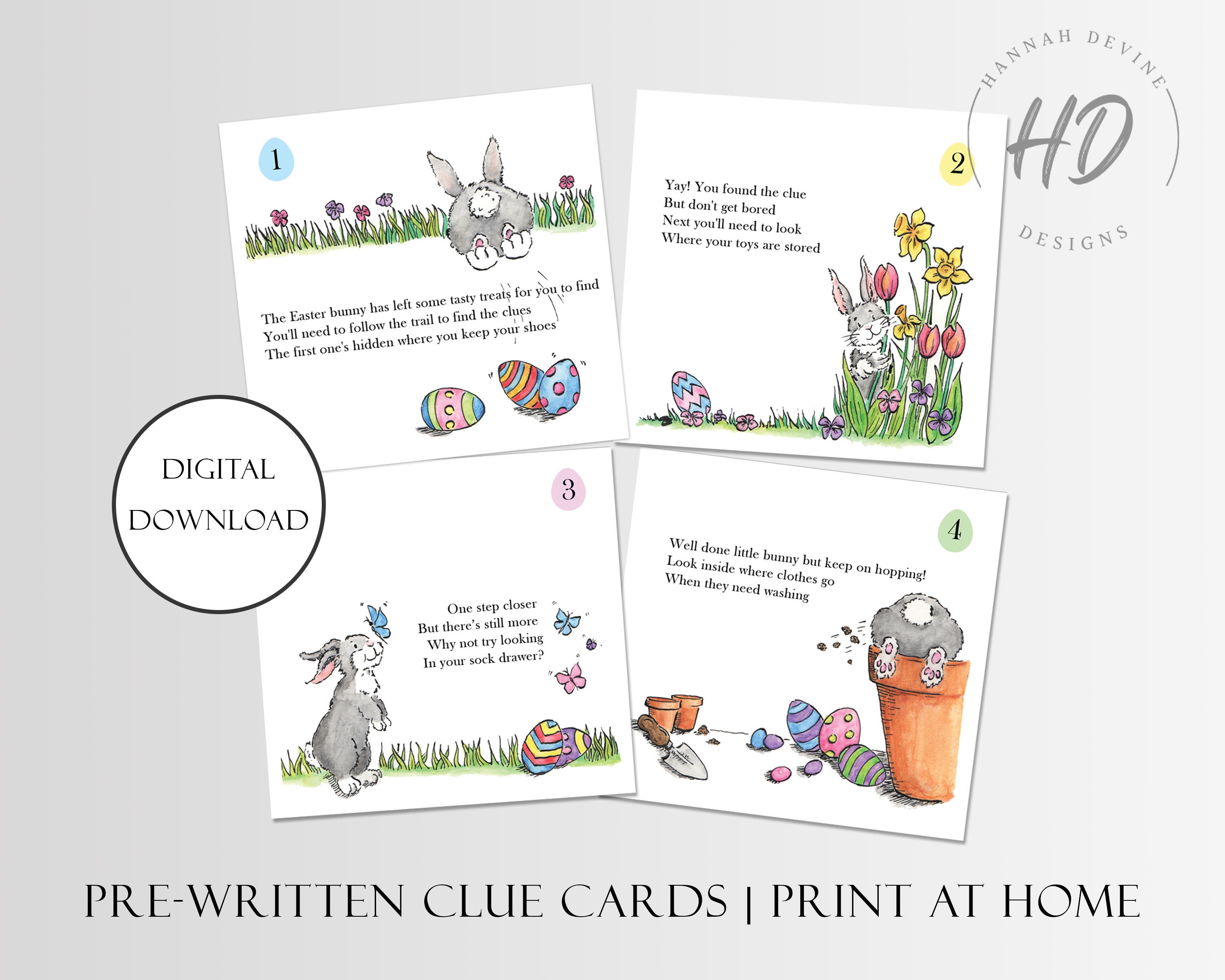 Easter Egg Hunt Clues / Easter Scavenger Hunt / Easter Treasure Hunt ...