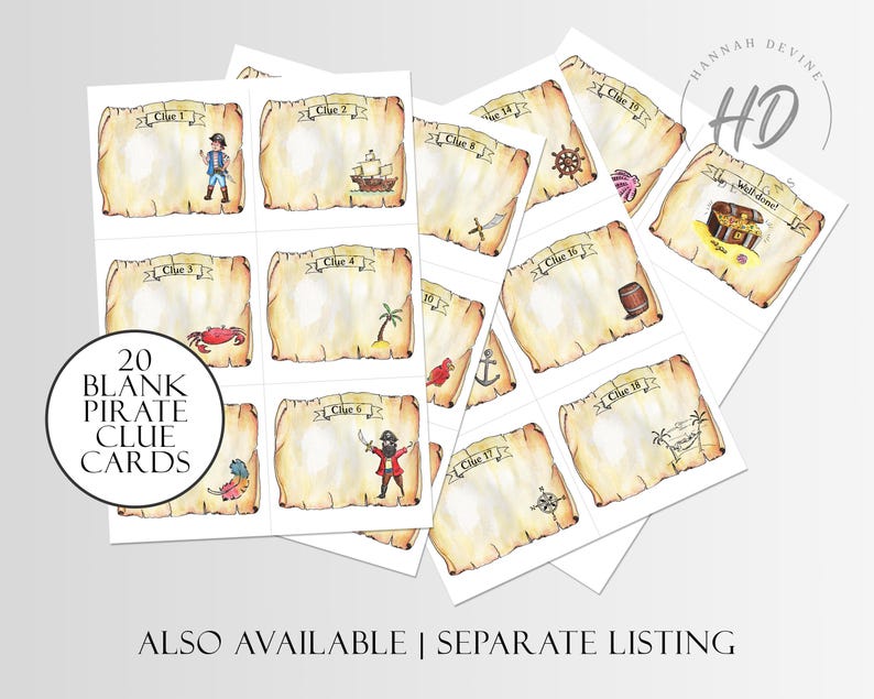 Mermaid Scavenger Hunt Clue Cards: Printable Kids' Learning Activity ...