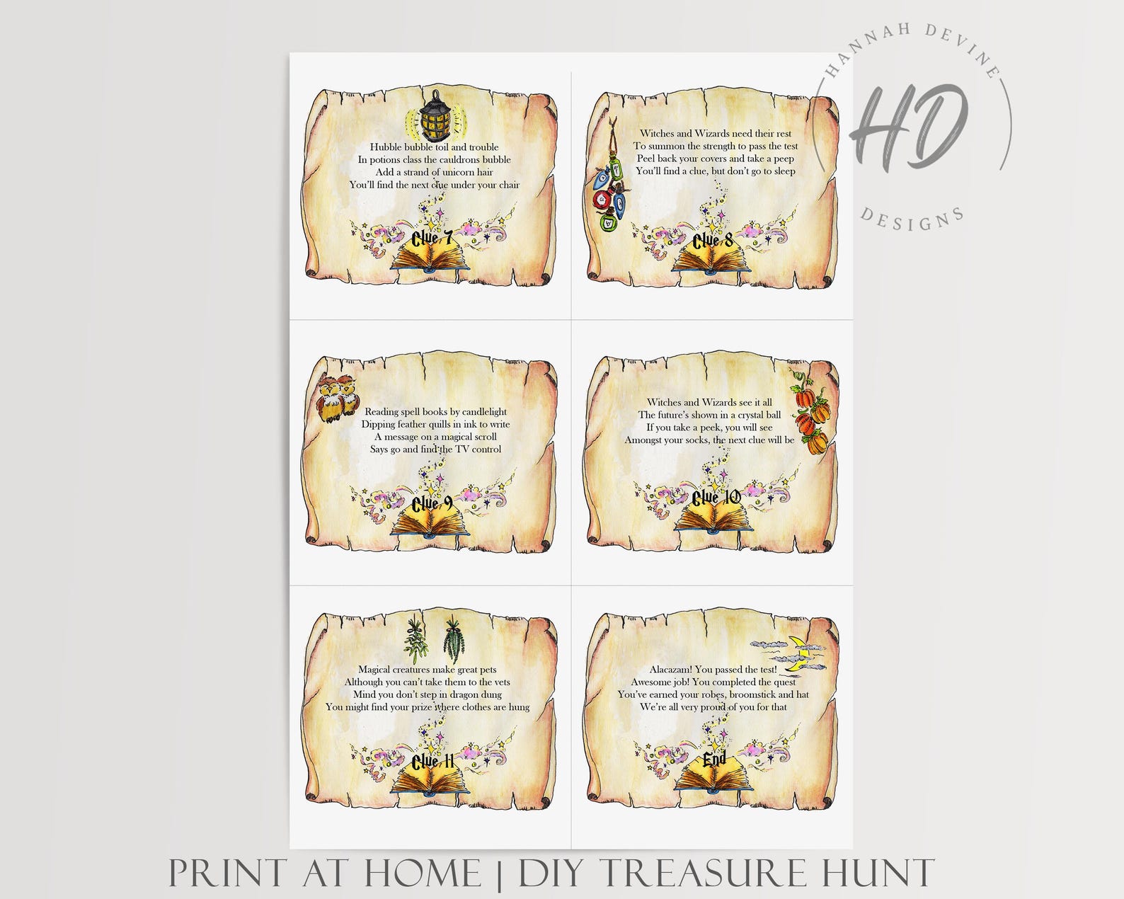 Wizard Treasure Hunt Clues: Magical Printable Quest (digital Download ...