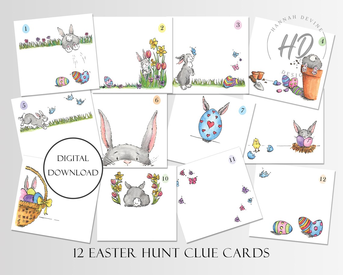 Easter Treasure Hunt Clue Card Template | Blank Easter Egg Hunt Clue ...