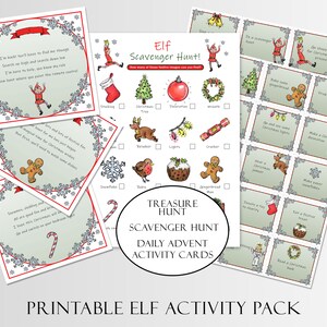 Printable Christmas Elf Activity Pack: Treasure & Scavenger Hunts ...