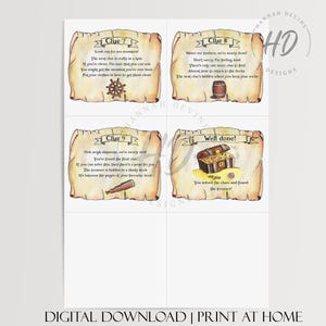 Pirate Treasure Hunt: Printable Clue Card Game (digital Download) - Etsy