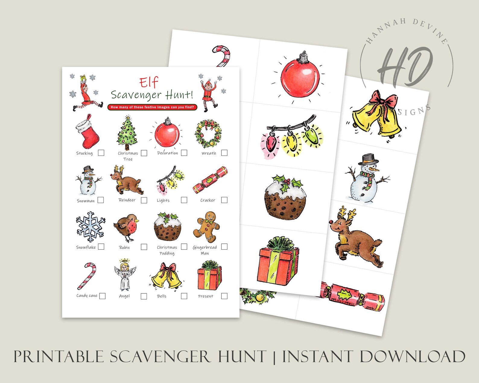 Printable Christmas Elf Activity Pack: Treasure & Scavenger Hunts ...
