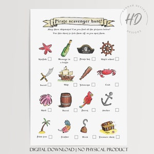Kids Pirate Scavenger Hunt: Printable Treasure Hunt Game (digital ...