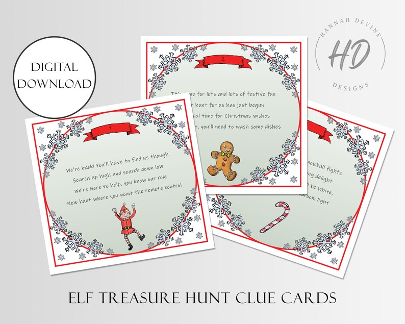 Printable Elf Treasure Hunt Game (for Multiple Elves) - Instant ...