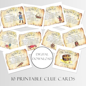 Pirate Treasure Hunt: Printable Clue Card Game (digital Download) - Etsy